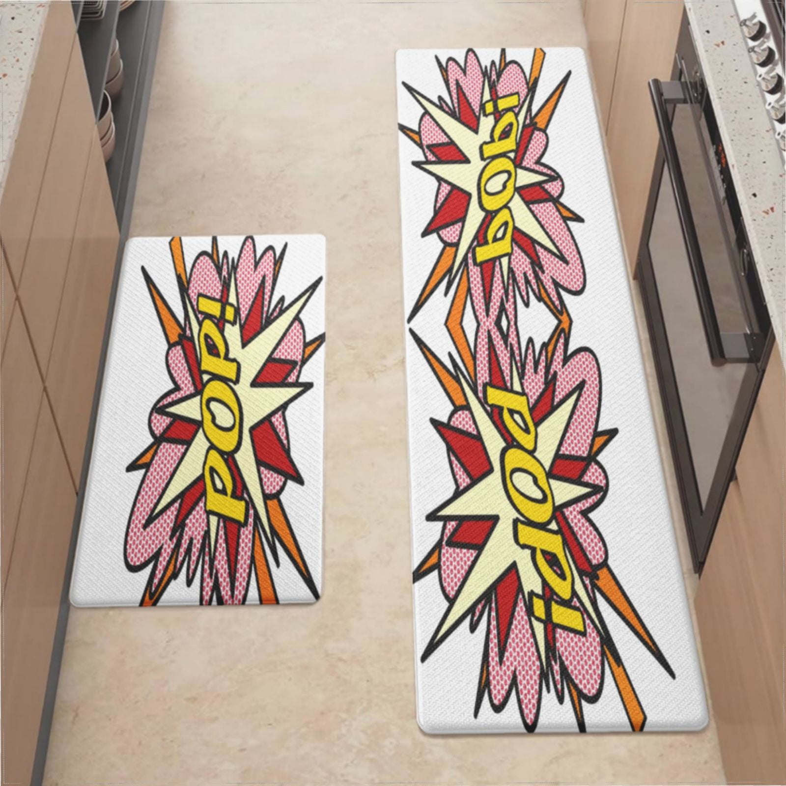 Kitchen Mats For Floor,Pop Comic Book Pop Art Flash Cool Graphic ...