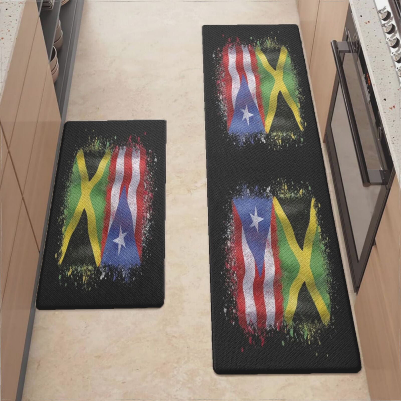 Kitchen Mats For Floor,Puerto Rican Jamaican Love Jamarican Kitchen Rug ...