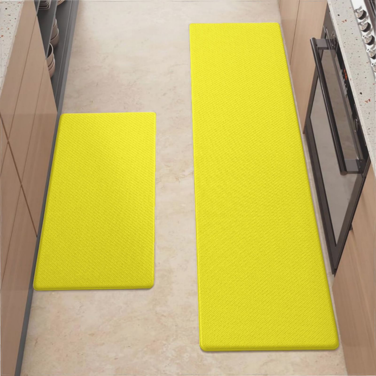 Kitchen Mats For Floor,Pure Yellow Kitchen Rug For Kitchen ,Laundry ...