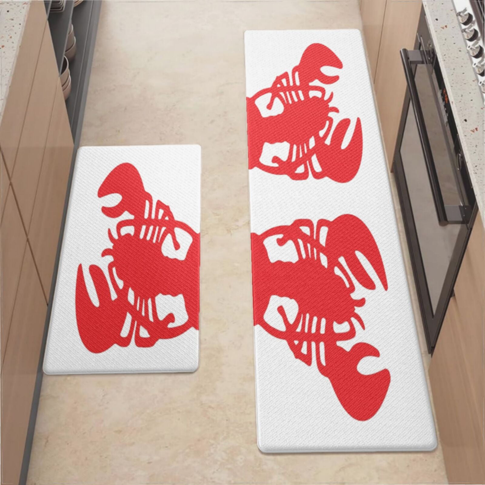 Kitchen Mats For Floor,Red Lobster Flare Kitchen Rug For Kitchen ...