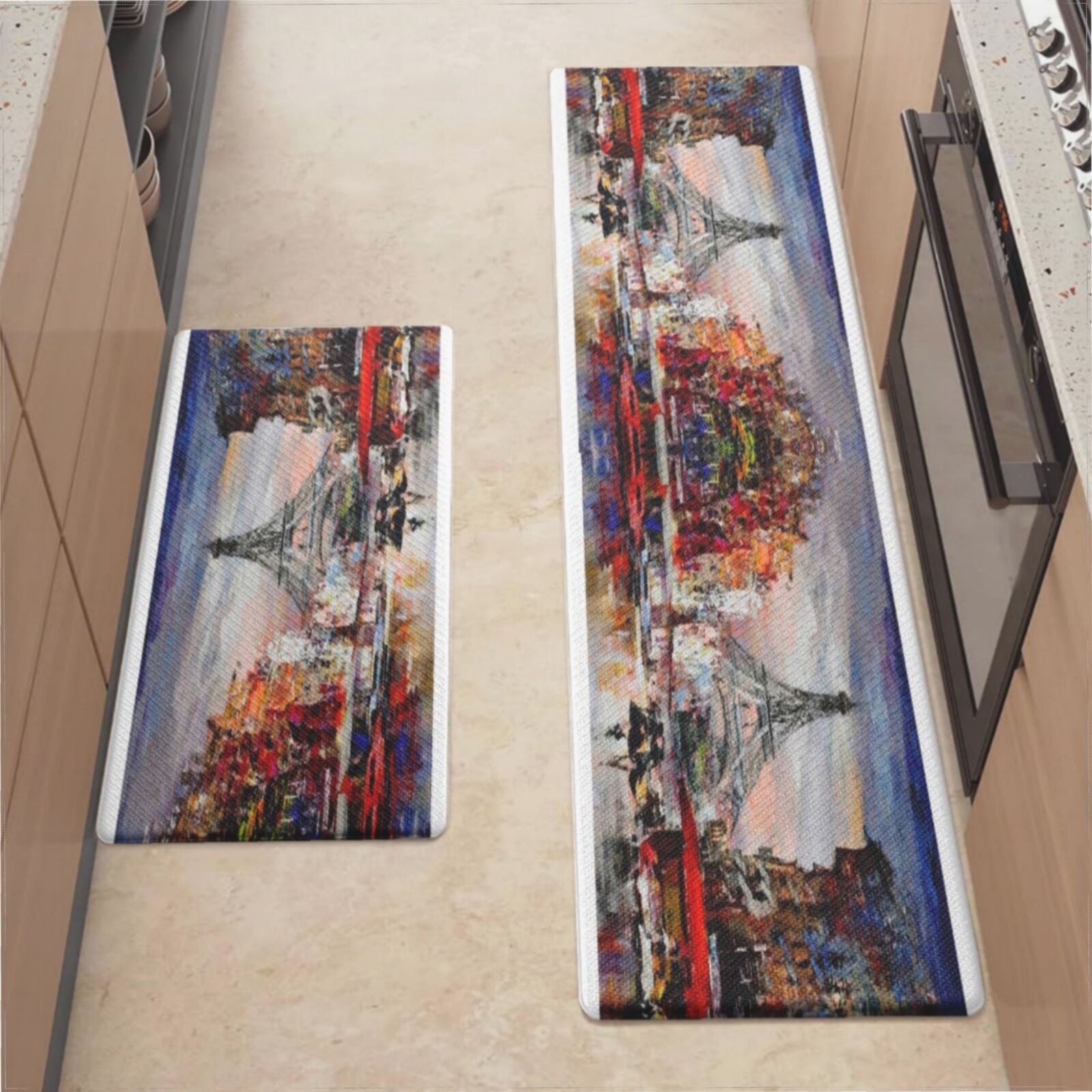 Kitchen Mats For Floor,Romantic Paris Eiffel Tower Kitchen Rug For ...