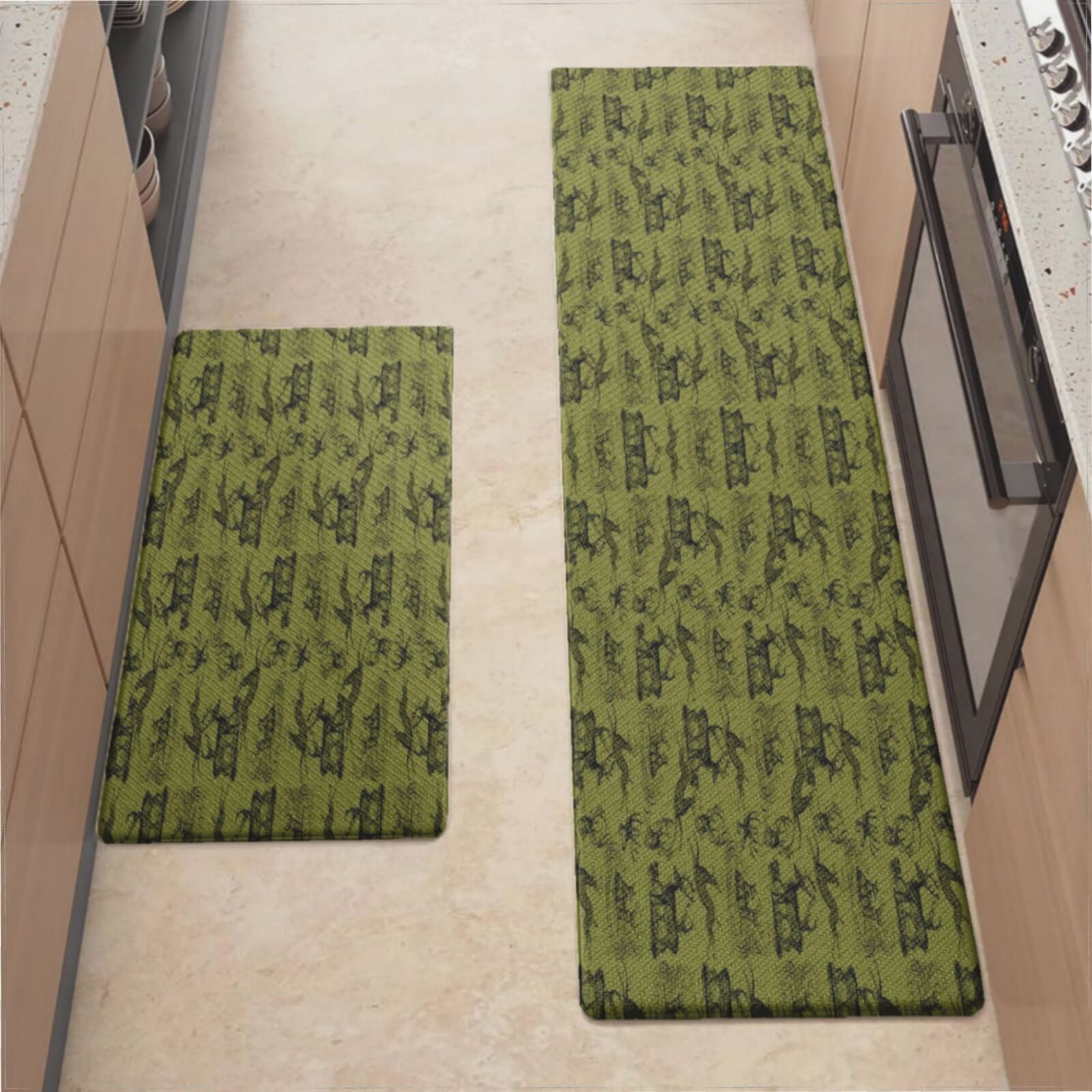 Kitchen Mats For Floor,Rustic Woodsy Vintage Deer Outdoors Nature Theme ...