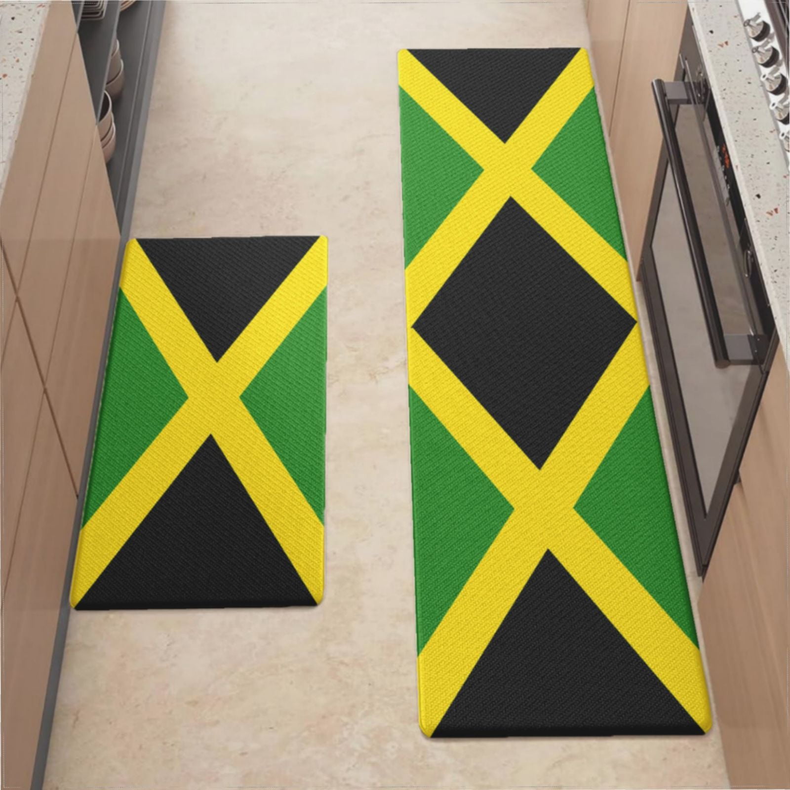 Kitchen Mats For Floor,Simple Jamaican Flag Kitchen Rug For Kitchen ...