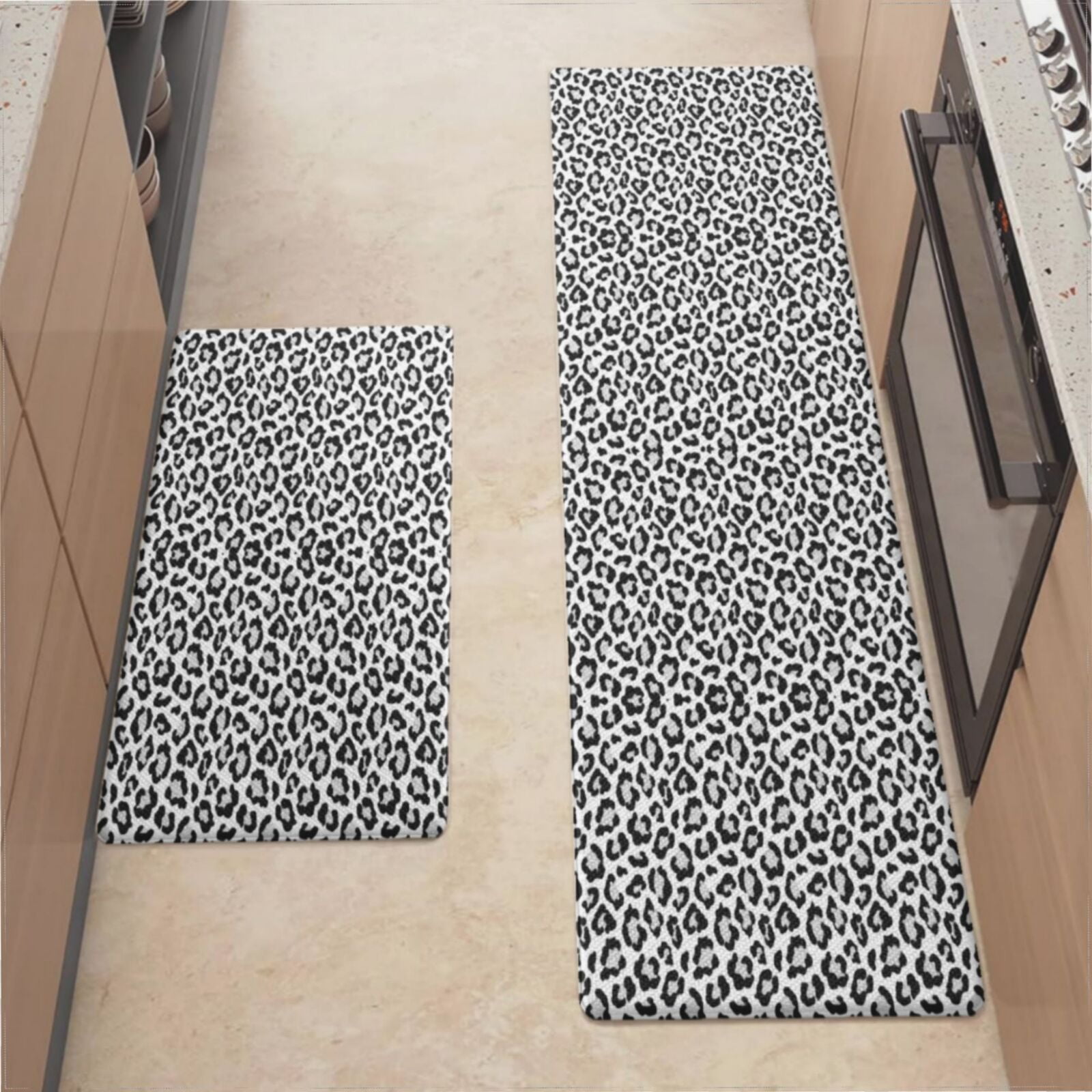 Kitchen Mats For Floor,Snow Leopard Print Kitchen Rug For Kitchen ...