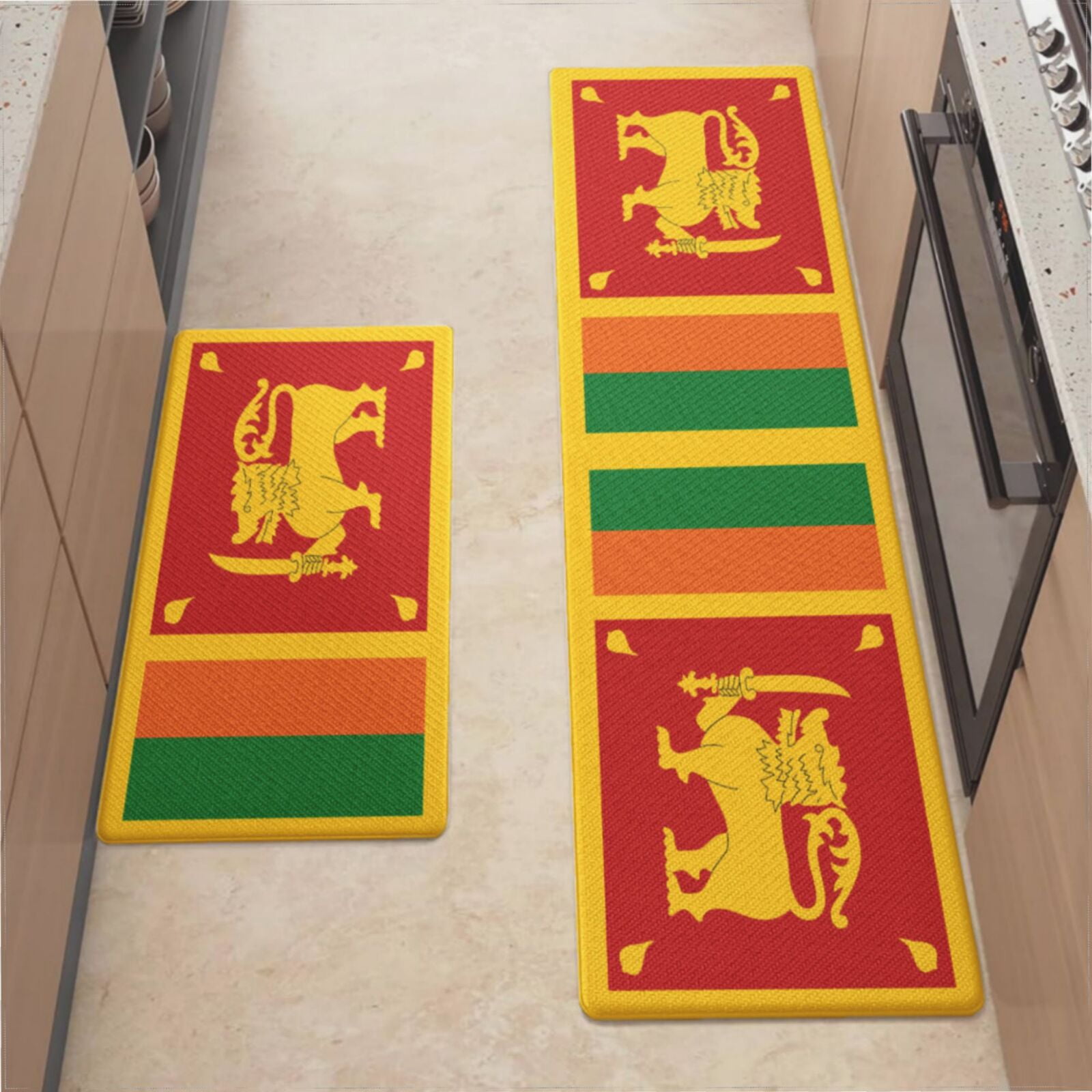 Kitchen Mats For Floor,Sri Lanka Flag Kitchen Rug For Kitchen ,Laundry ...