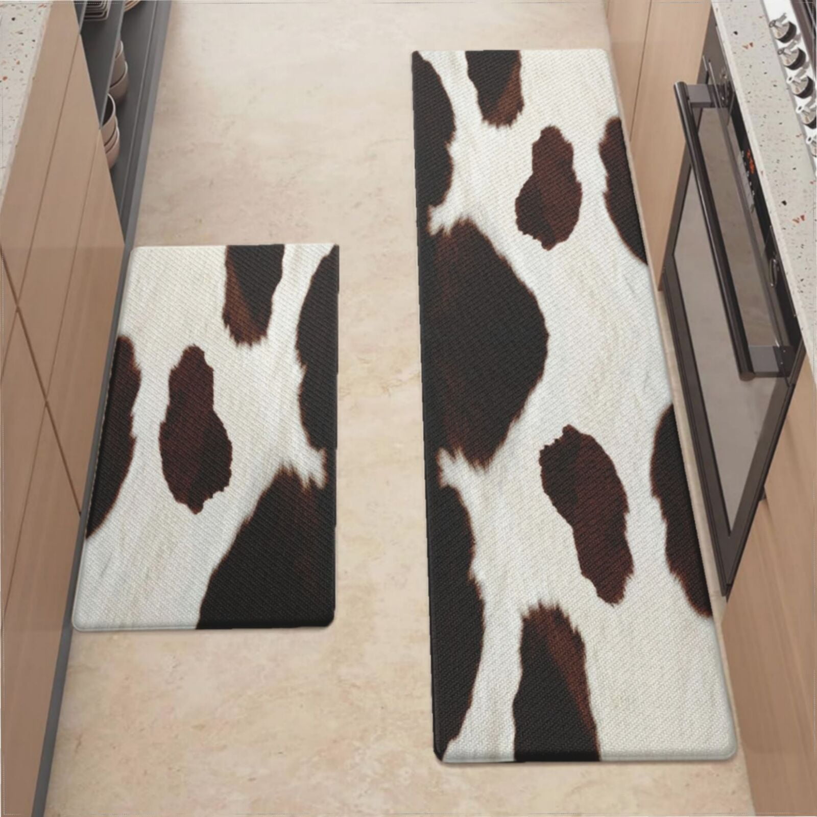 Kitchen Mats For Floor,Texture Of Brown Cowhide With Brown Spots ...