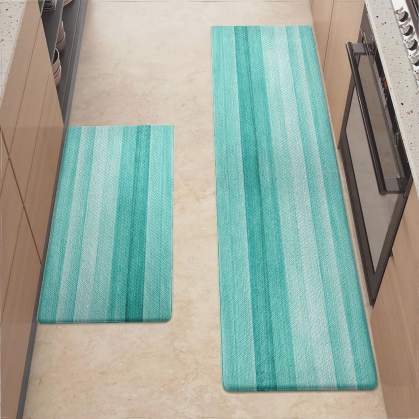 Kitchen Mats For Floor,Wood Board With Horizontal Lines Printed Kitchen ...