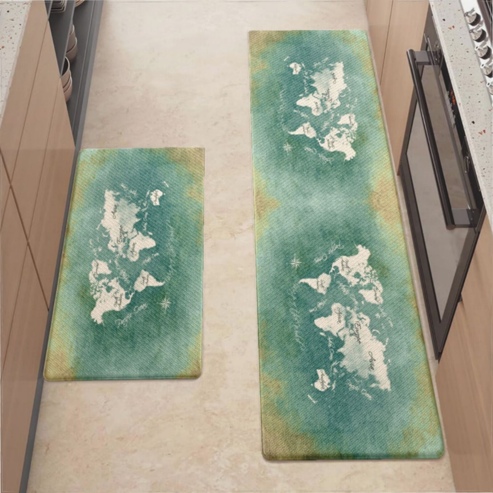 Kitchen Mats For Floor,World Maps Kitchen Rug For Kitchen ,Laundry ...