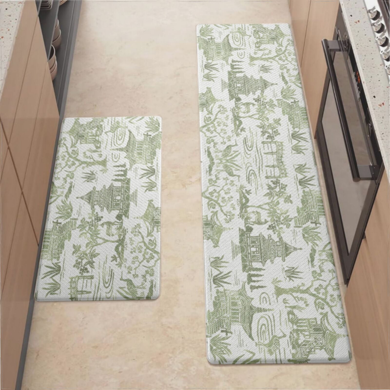 Kitchen Mats For Floor,Zen Garden Green Kitchen Rug For Kitchen ...
