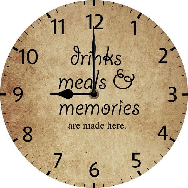 Kitchen Meals Decor Gift, Kitchen Wall Clock, Drink Meals And Memories ...