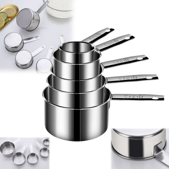 Kitchen Measuring Cups 5 Pieces Stainless Steel Measuring Cup Set ...