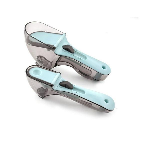 Kitchen Measuring Spoon Set with Adjustable Marking Clear Scale Plastic ...