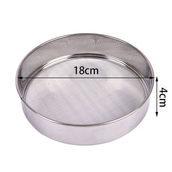 Kitchen Mesh Flour Sifter Round Stainless Steel Flour Sieve Strainer ...