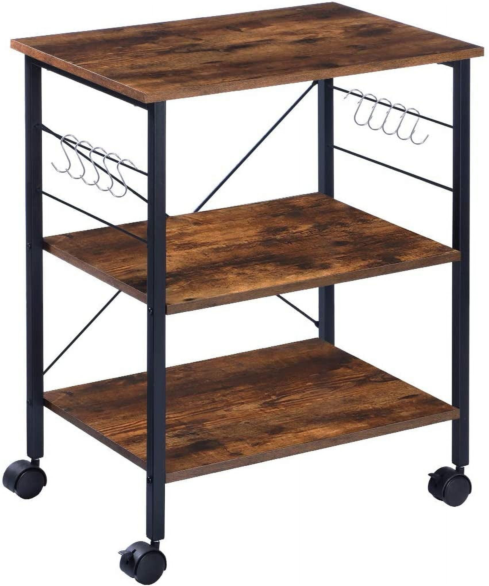 Kitchen Microwave Cart 3-Tier Bakers Rack Kitchen Utility Cart with ...
