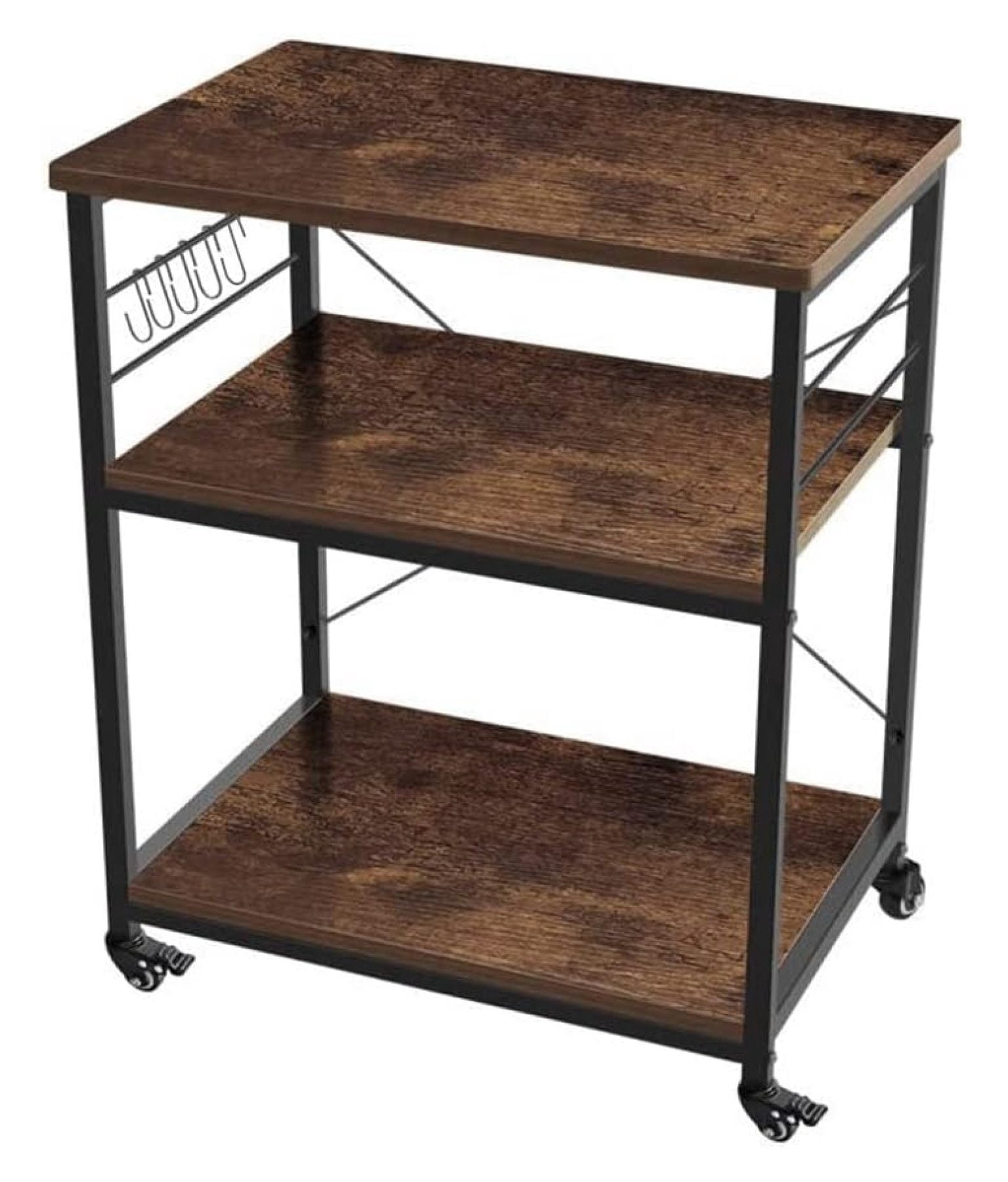 Kitchen Microwave Cart 3-Tier Kitchen Utility Cart and Rolling Bakers ...