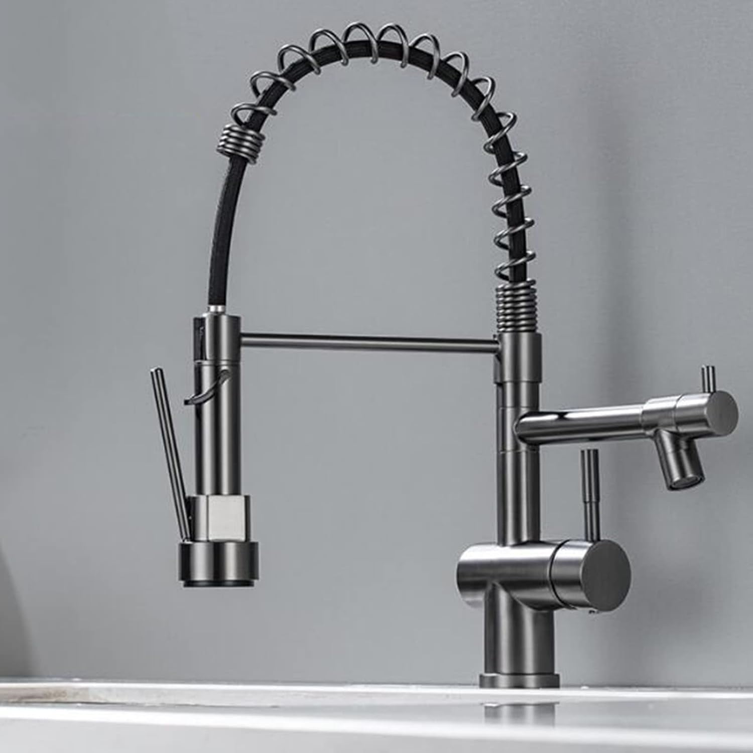 Kitchen Mixer Faucet with Pull Out Spray, Kitchen Faucets Stainless ...