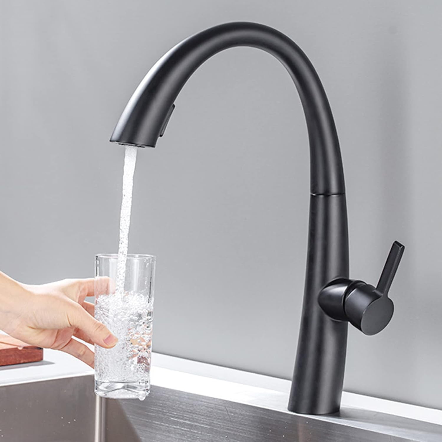 Kitchen Mixer Faucet with Pull Out Spray, Kitchen Faucets Swivel ...