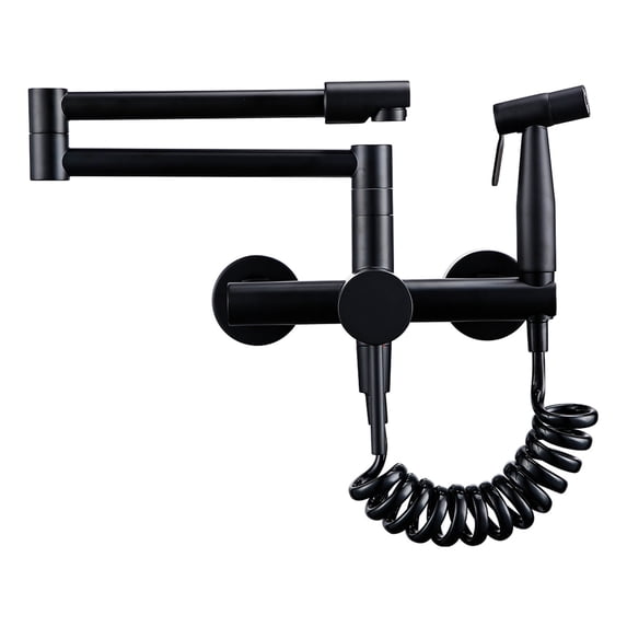 Kitchen Mixer Tap With Sprayer Hot And Cold Stream Wall Mount Pot ...