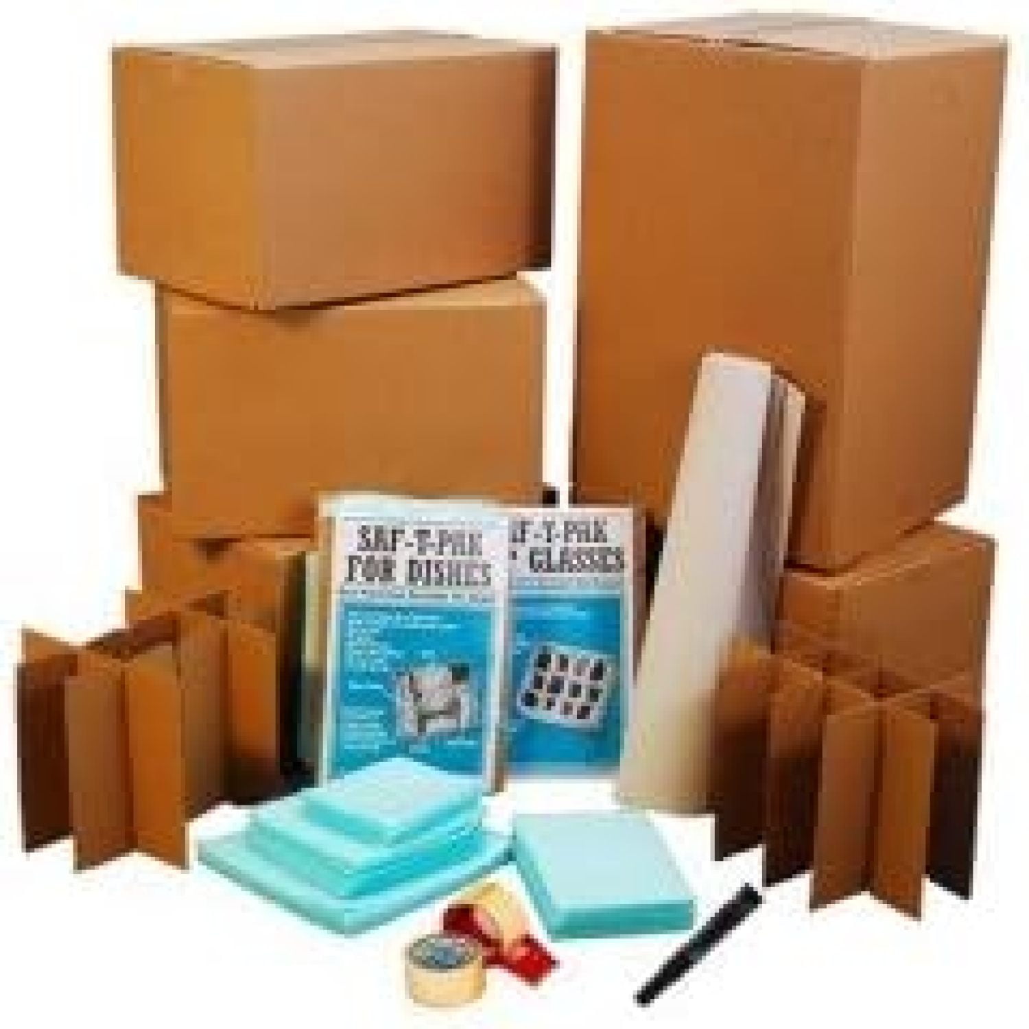 Kitchen Moving Box & Supplies Kit #1 4 Boxes with Dish/Glass Inserts - Walmart.com