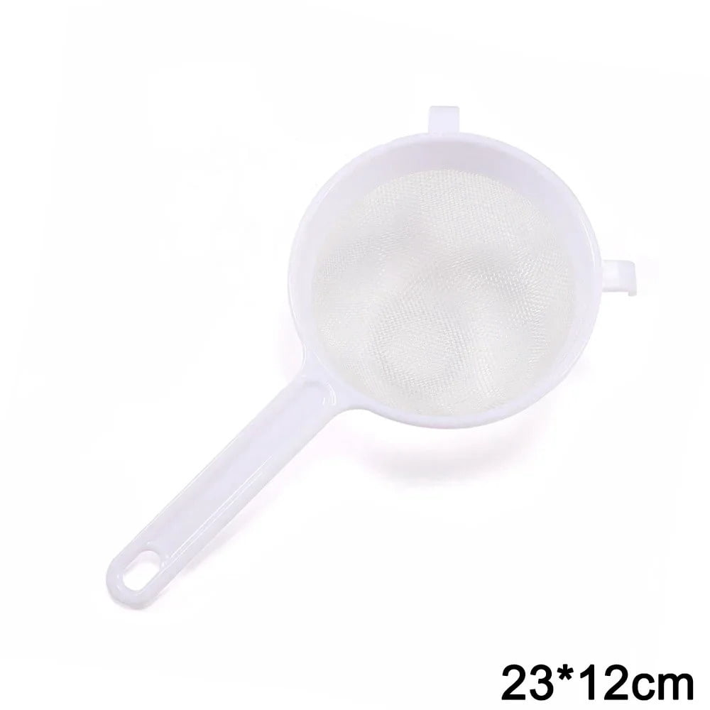 Kitchen Nut Milk Filter Plastic Fine Mesh Spoon Strainer Flour Sieve ...