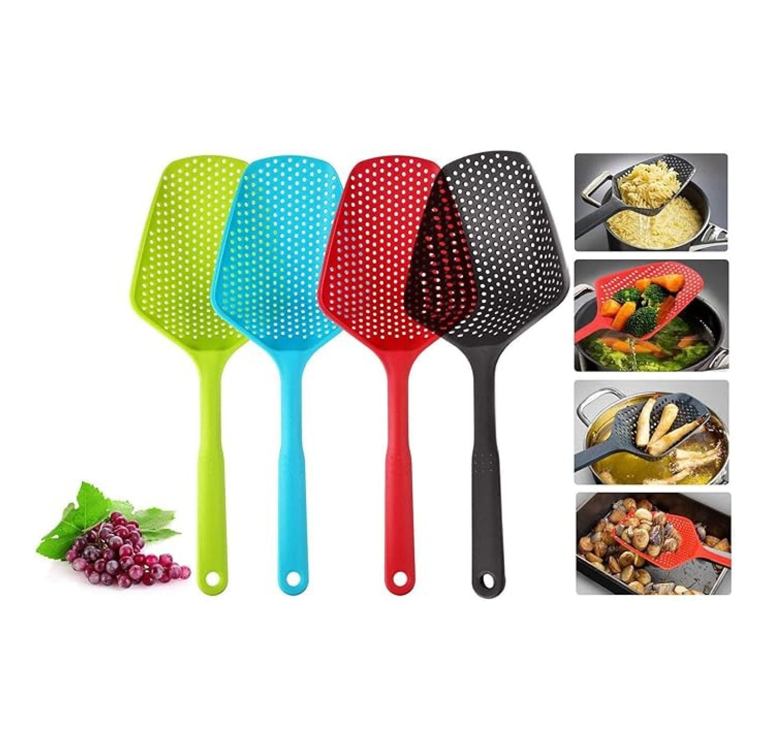 Kitchen Nylon Strainer Colander, Skimmer Spoon with Long Handle, Drain ...
