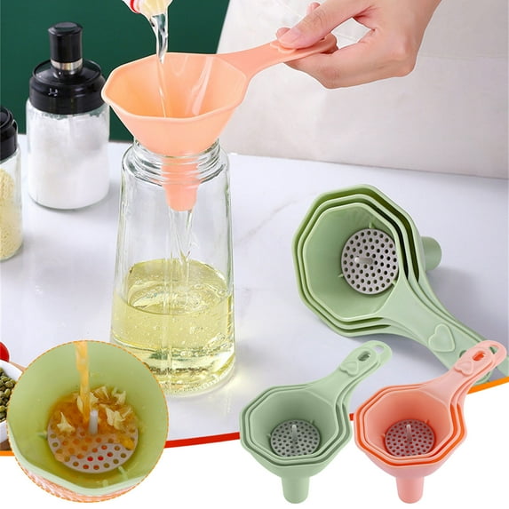 Kitchen Oil Funnel, Multifunctional Liquid Filter, Plastic, Spill-Proof ...