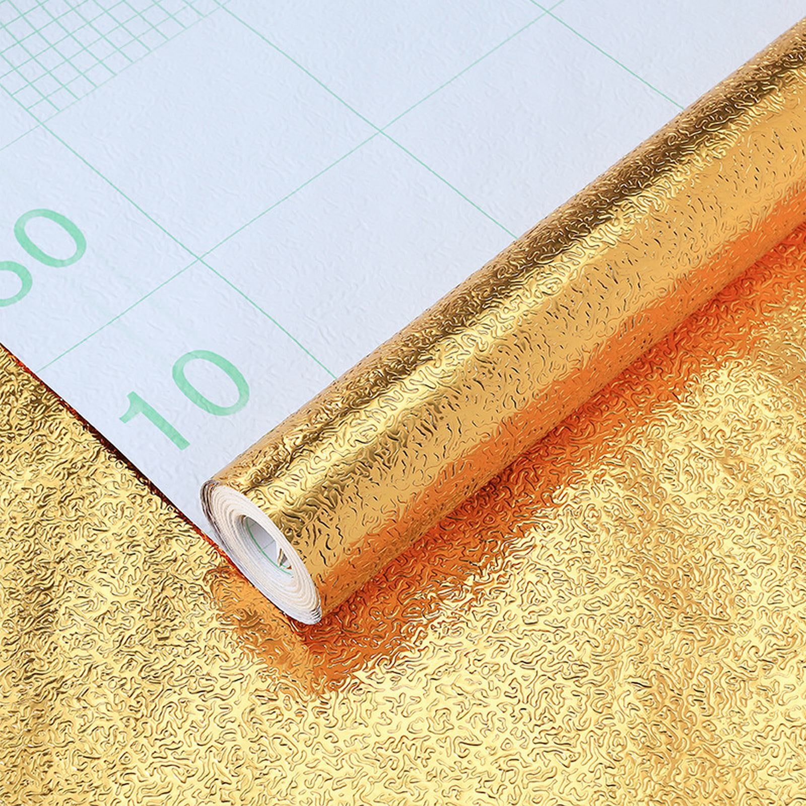 Kitchen Oil Proof Aluminum Foil Sticker Silver Chequer Peel And Stick ...