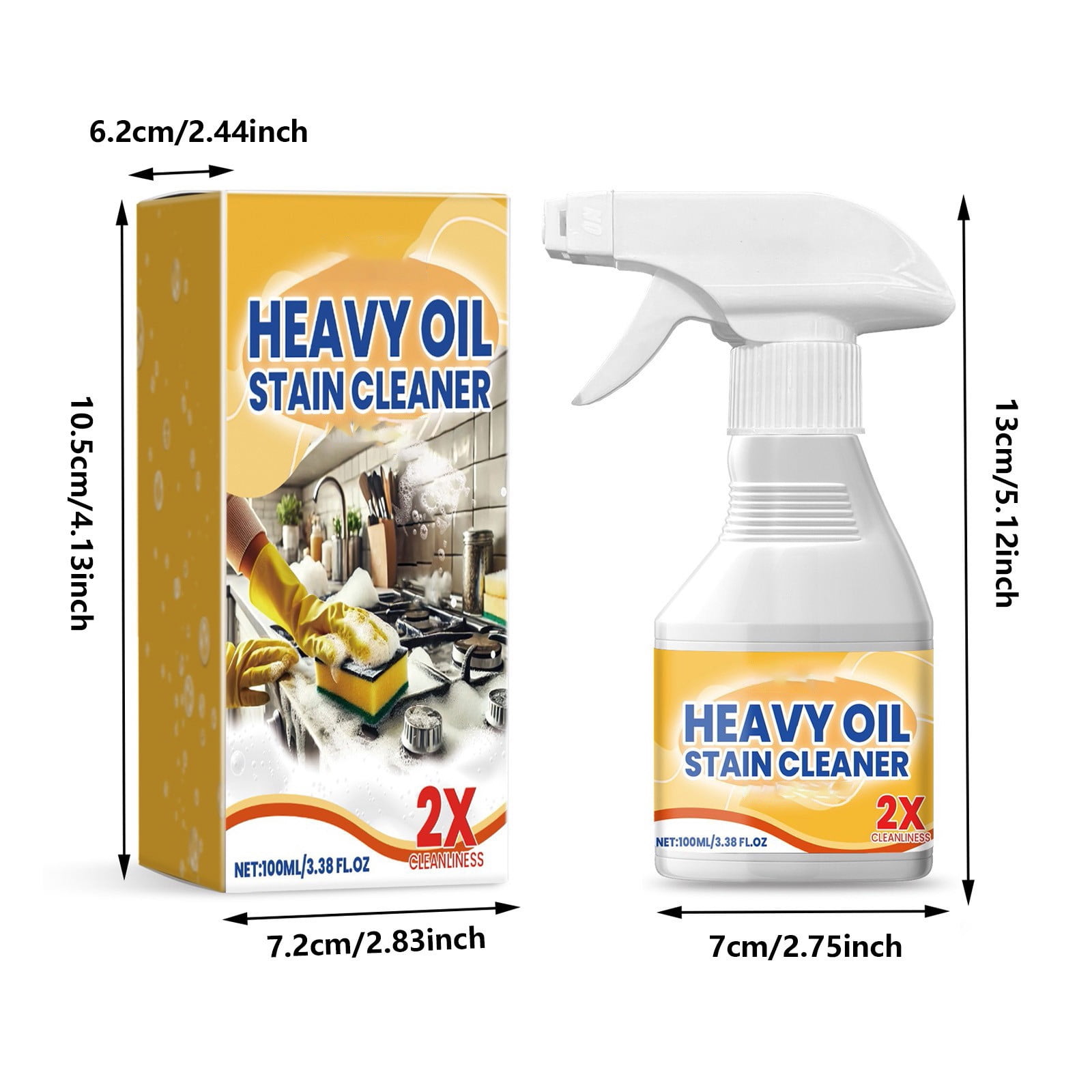 Kitchen Oil Stain Remover Range Hood Cleaner Oil Fume Purifier Heavy ...