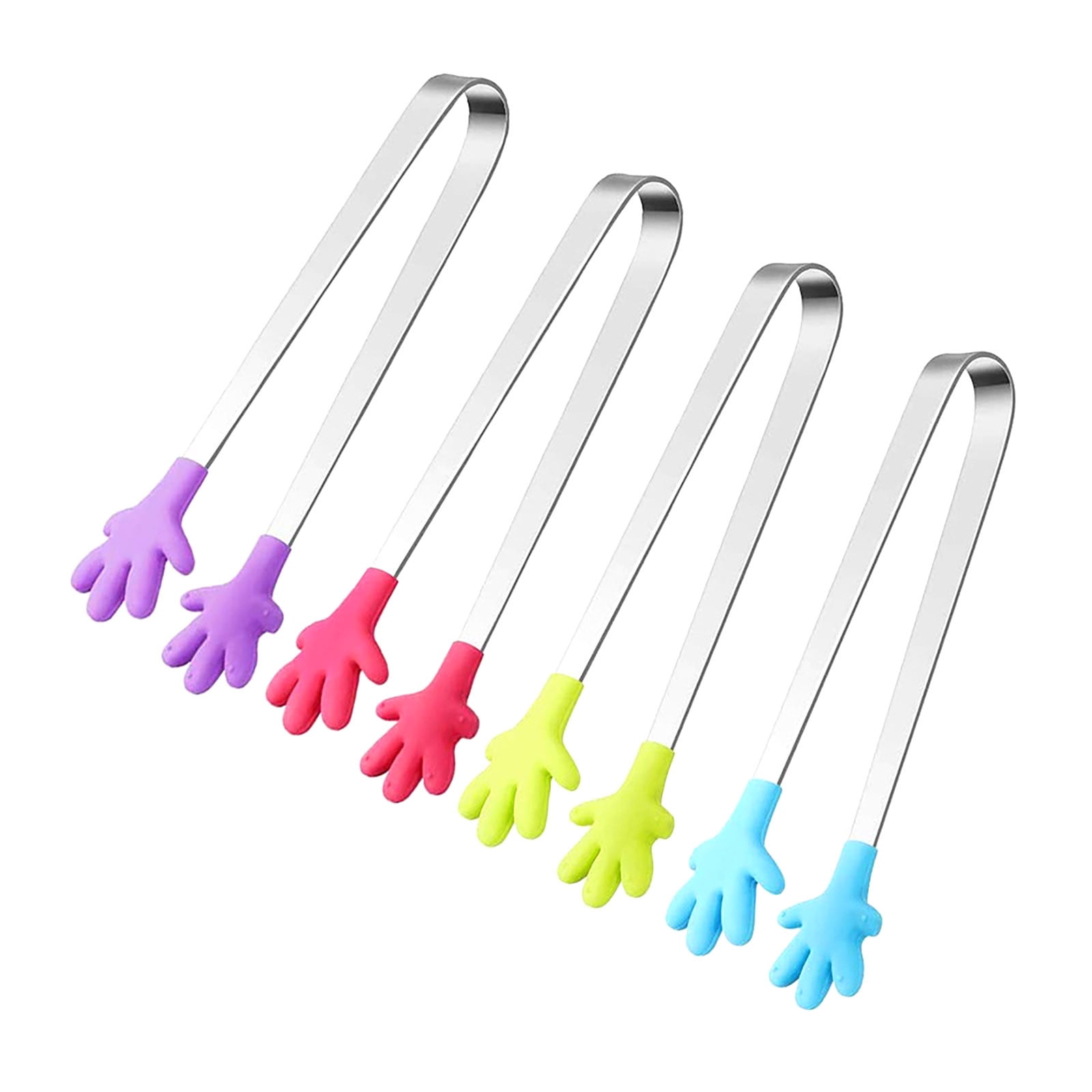 Hxoliqit Steel Tongs Tongs Kitchen With Hand Shaped Silicone Mini Head ...