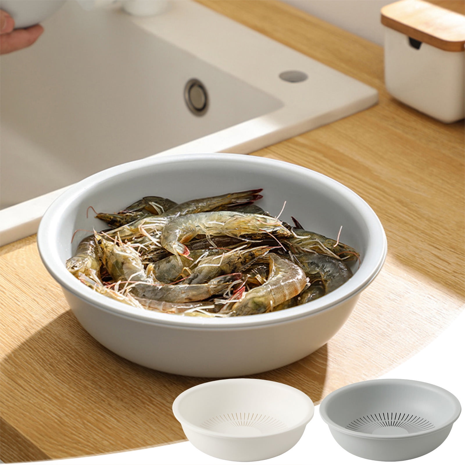 Kitchen Organizer Basket Food Safe Plastic Drainer Space Saving Storage ...