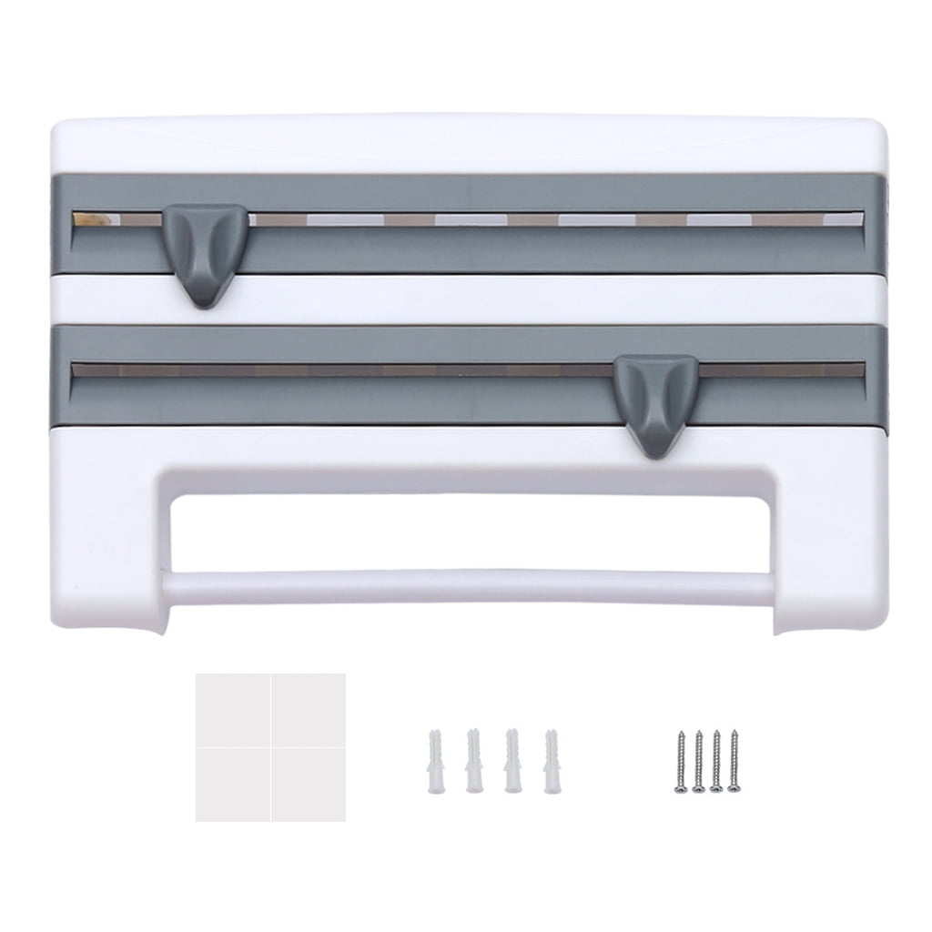 Kitchen Organizer Paper Towel Holder Cling Film Cutting Holder Sauce ...