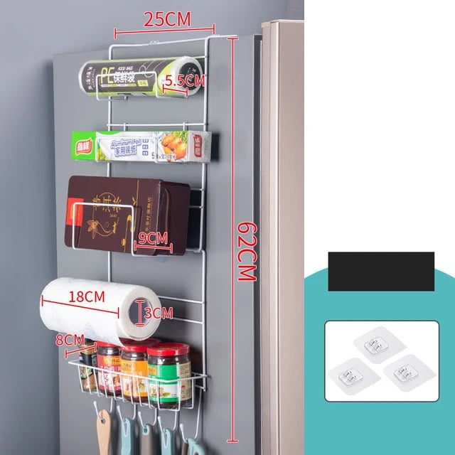 Kitchen Organizer Side Shelf Fridge Wall Hanger Storage Rack Bottle ...