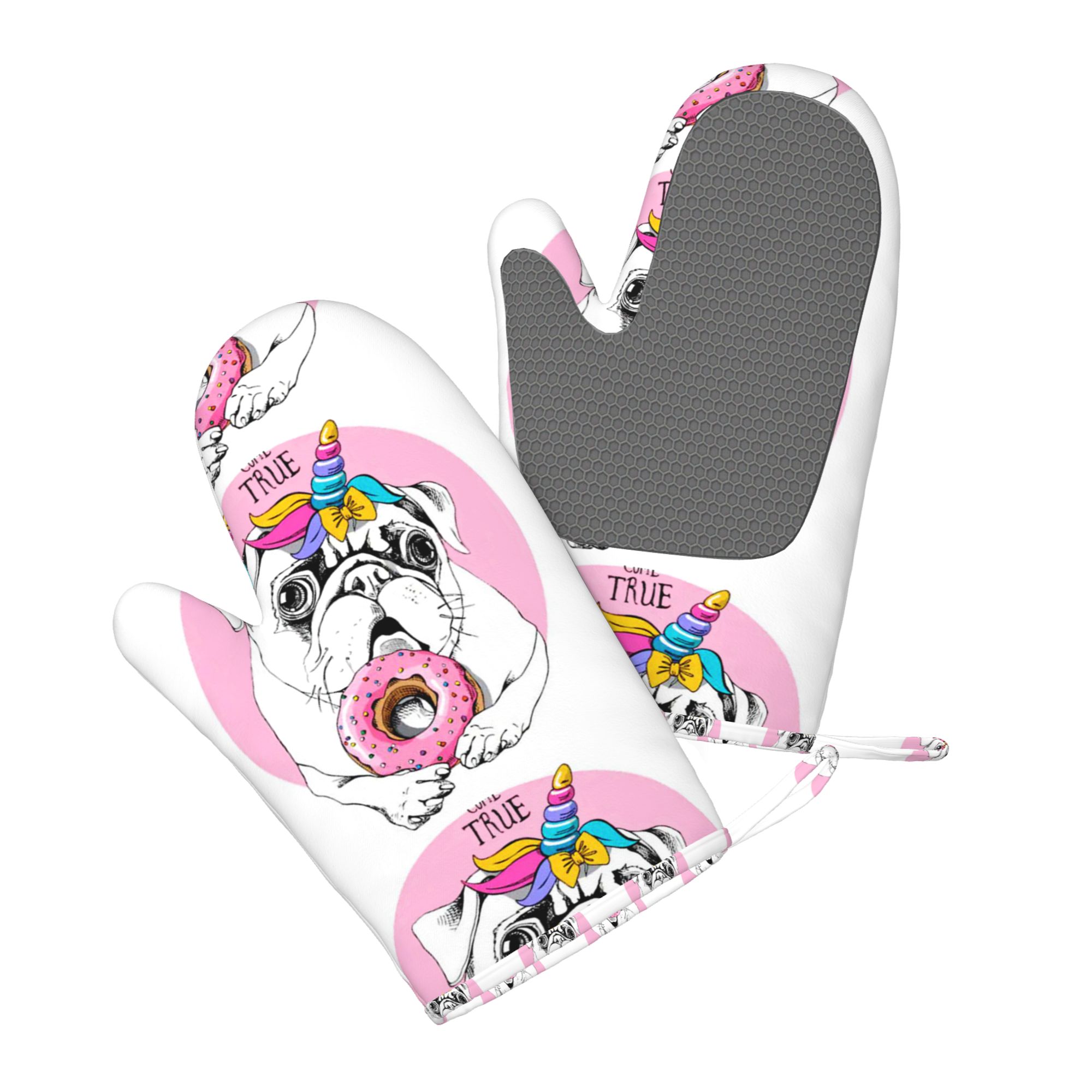 Kitchen Oven Glove Puppy Pug Dog Non-Slip Silicone Cooking Kitchen ...