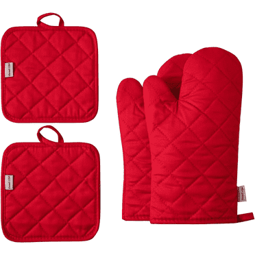 Beautiful 4-Piece Oven Mitt, Pot Holder, Mini Mitt Set, Green - Walmart.com