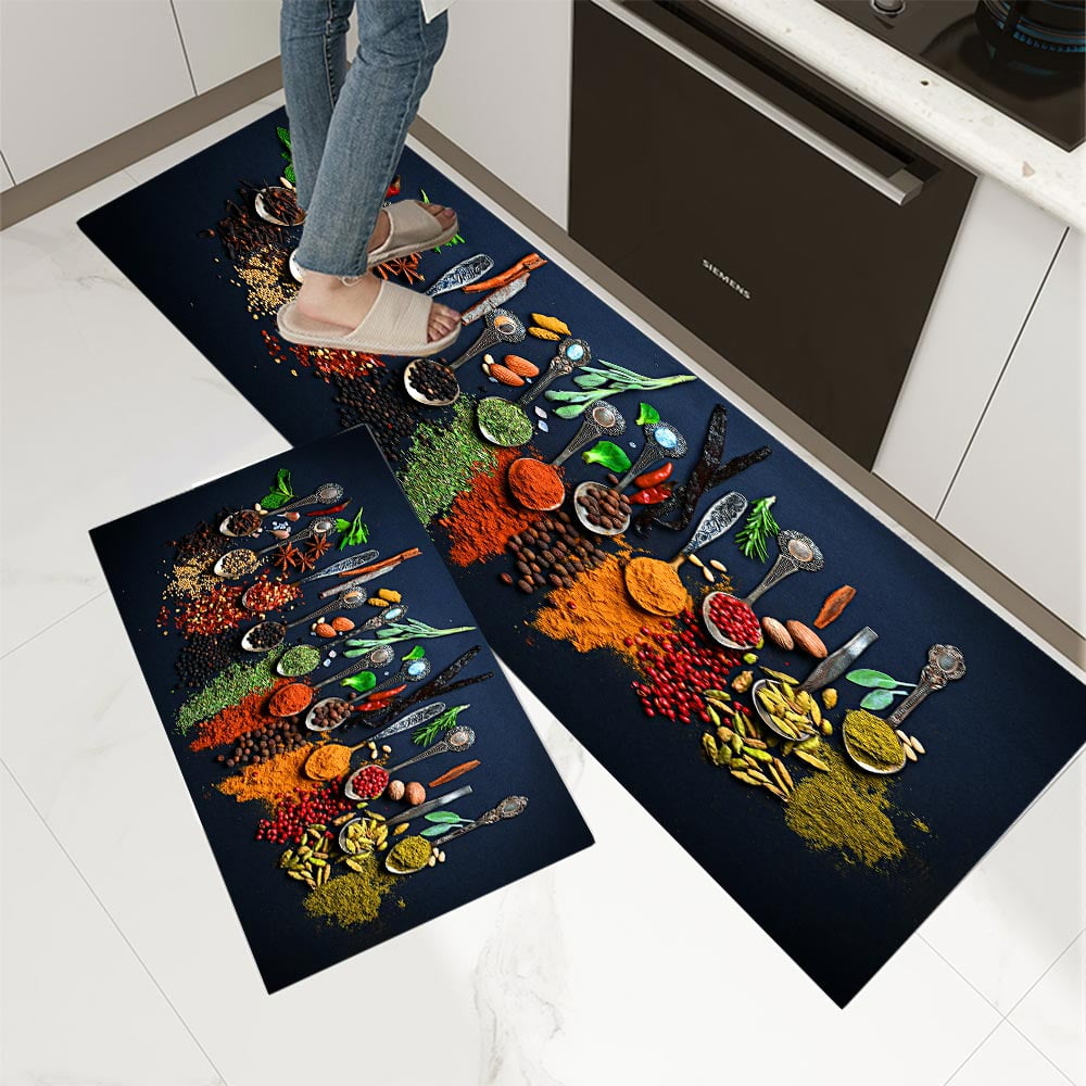Kitchen PCV Mat 1PC Vegetable Grains Spices Kitchen Carpet Doormat ...
