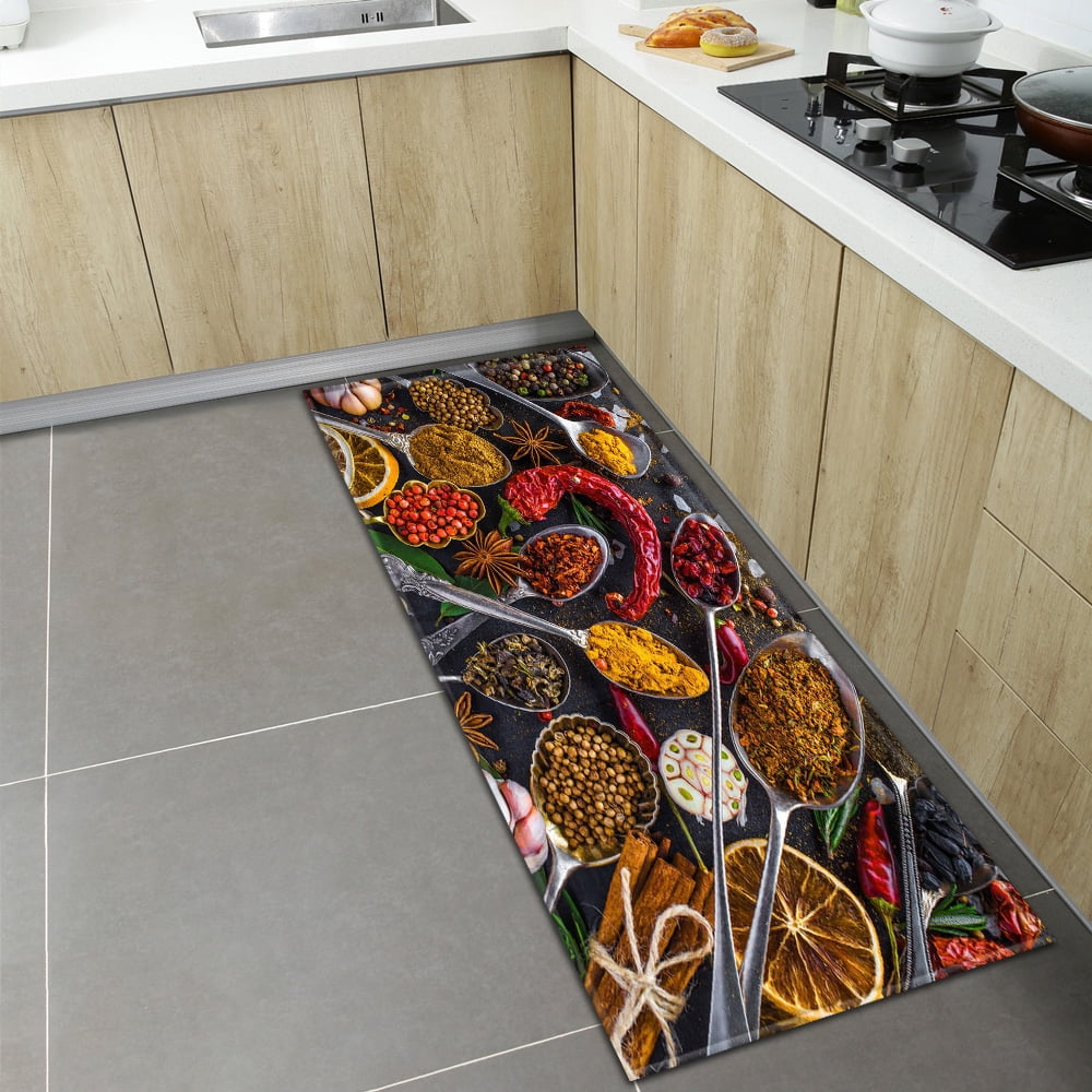 Kitchen PCV Mat Appetite Decoration Spice Floor Mats Kitchen Door Home ...