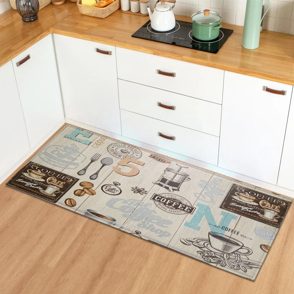 Kitchen PCV Mat Coffee Home Entrance Doormat Living Room Bedroom ...