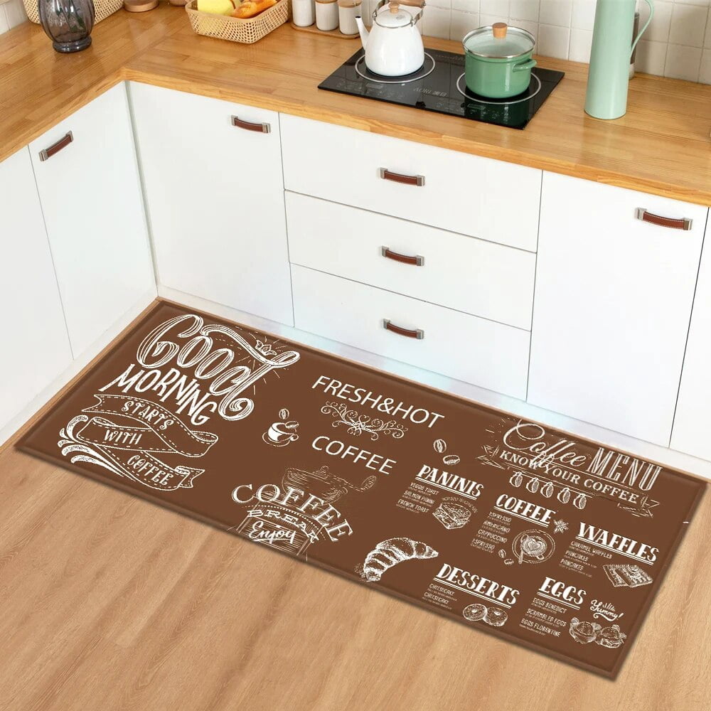 Kitchen PCV Mat Coffee Home Entrance Doormat Living Room Bedroom ...