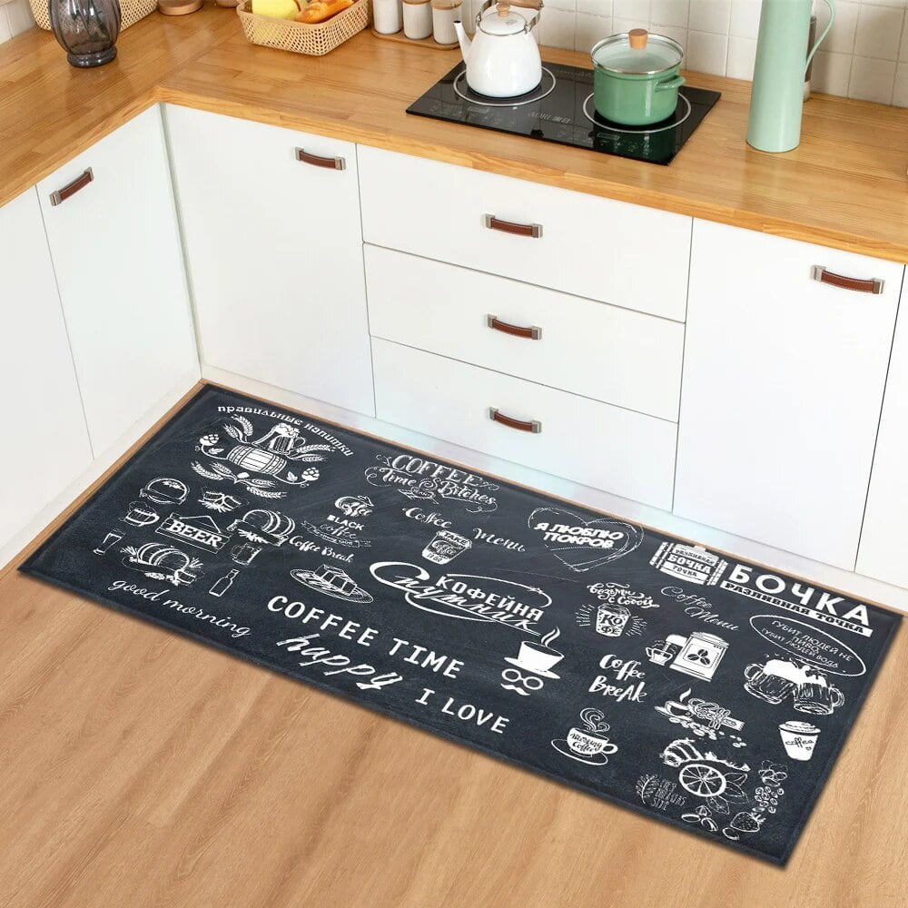 Kitchen PCV Mat Coffee Home Entrance Doormat Living Room Bedroom ...