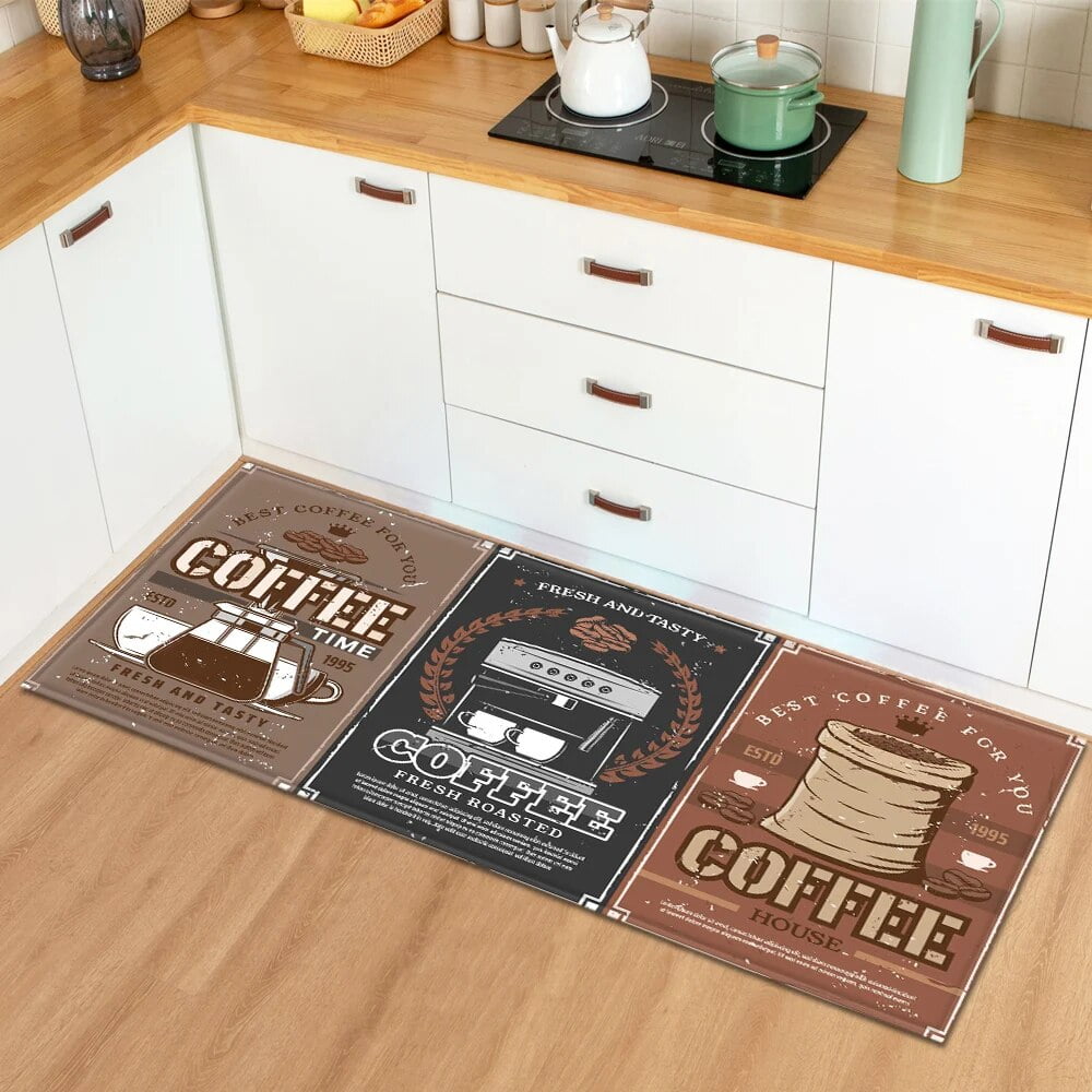 Kitchen PCV Mat Coffee Home Entrance Doormat Living Room Bedroom ...