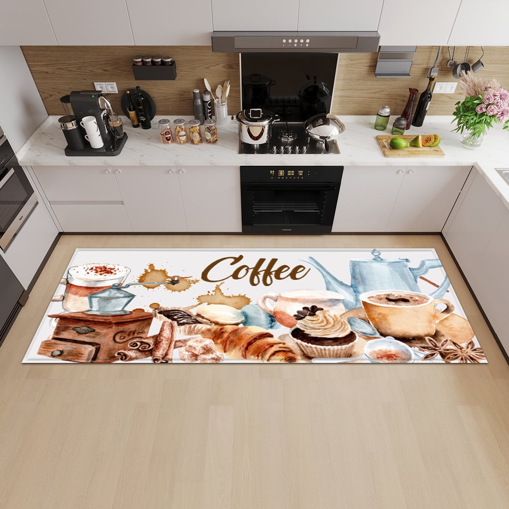 Kitchen PCV Mat Coffee Home House Hallway Entrance Doormat Living Room ...