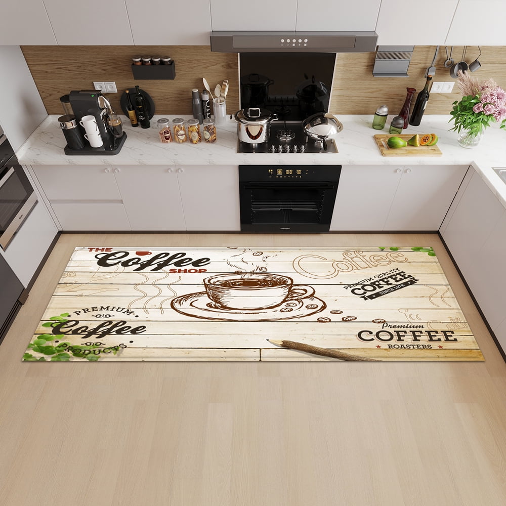 Kitchen PCV Mat Coffee Kitchen Rug Home Entrance Doormat Living Room ...