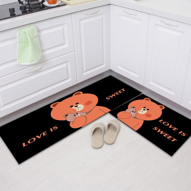 Kitchen PCV Mat Cute Animal Floor Mat 3D Printed Soft Long Area Carpet ...