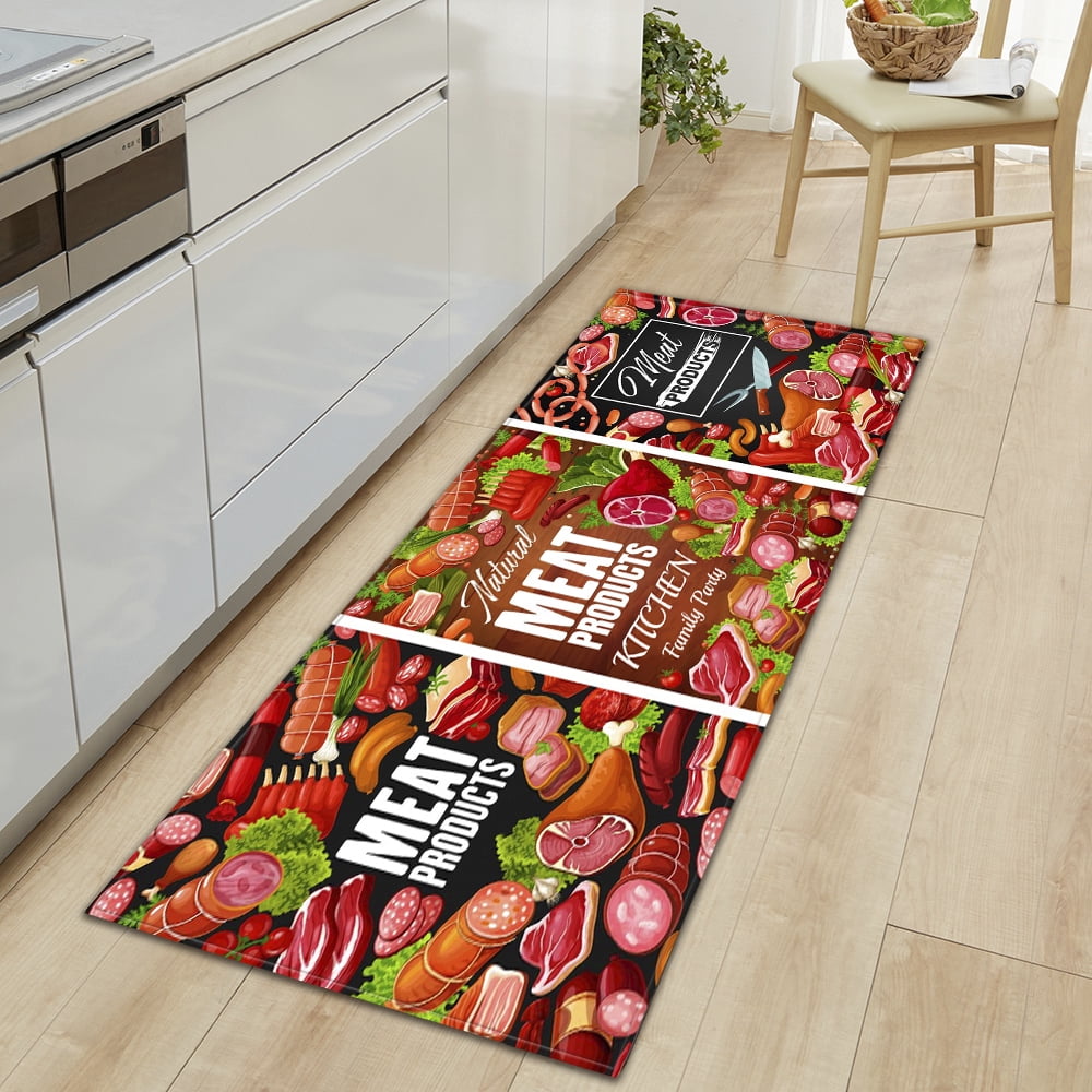 Kitchen PCV Mat Delicious Food 3D Printing Floor Mat Appetite ...