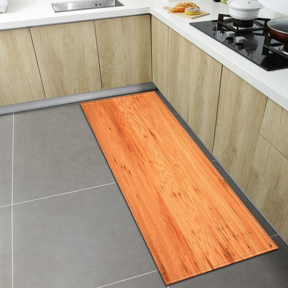 Kitchen PCV Mat Entrance Doormat Kitchen Rug Living Room Bedroom Floor Decoration Carpet Wood ...