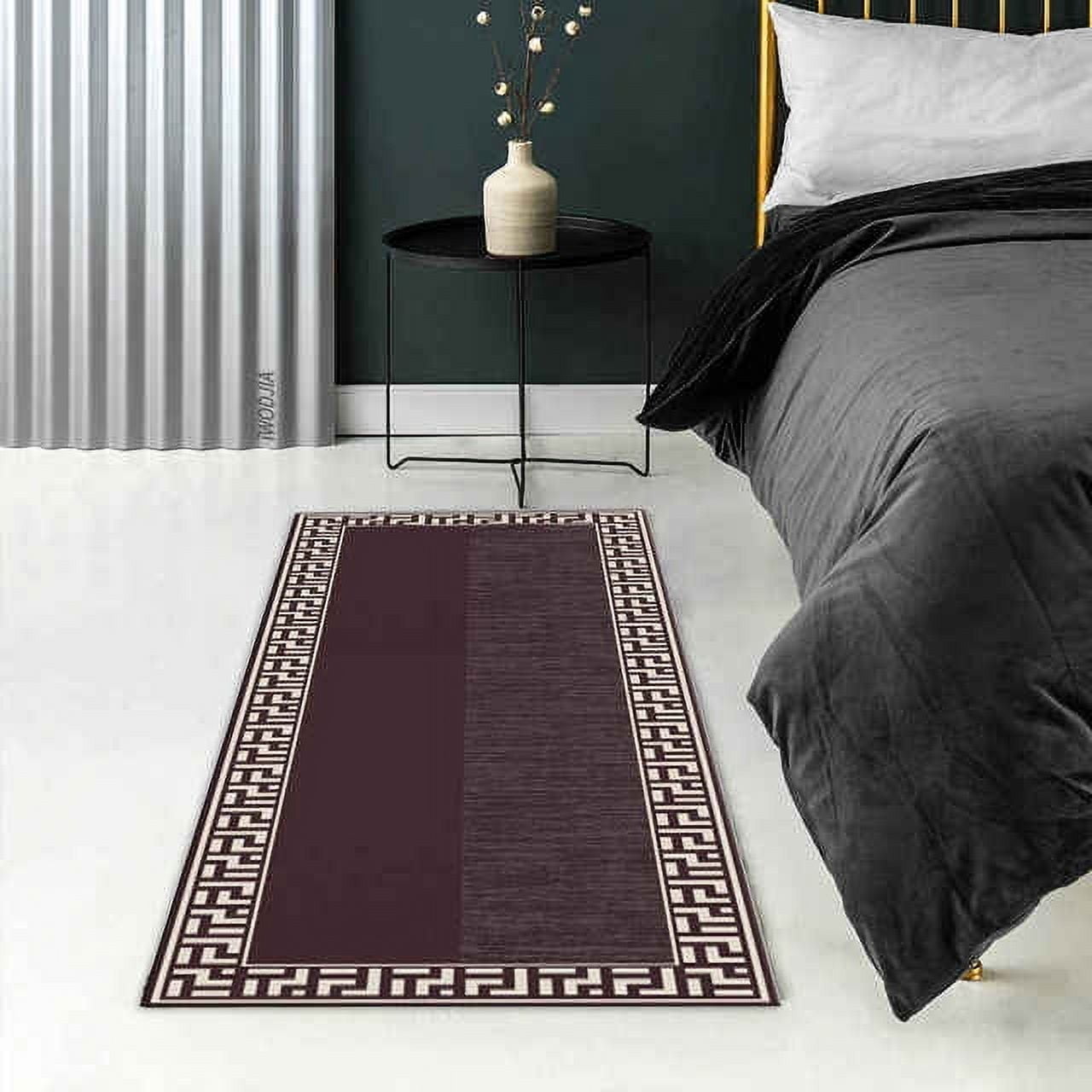 Kitchen PCV Mat Euro Style Geometric Hallway Mats Luxury Black Bedside ...