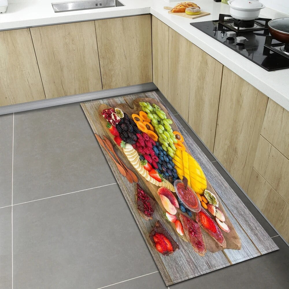 Kitchen PCV Mat Fruit Pattern Home Entrance Doormat Bedroom Children's ...