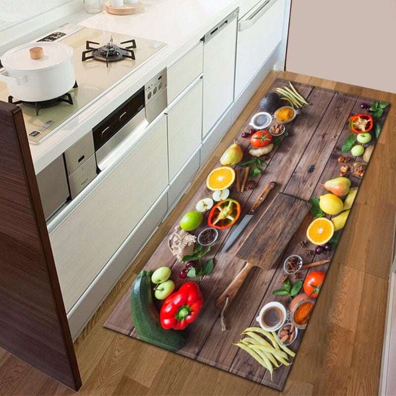 Kitchen PCV Mat Fruit and vegetable food 3D printing pattern decorative ...