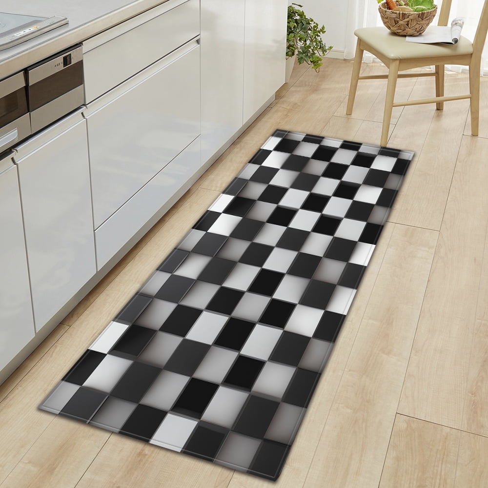Kitchen PCV Mat Geometry House Living Room Bedroom Balcony Decoration ...