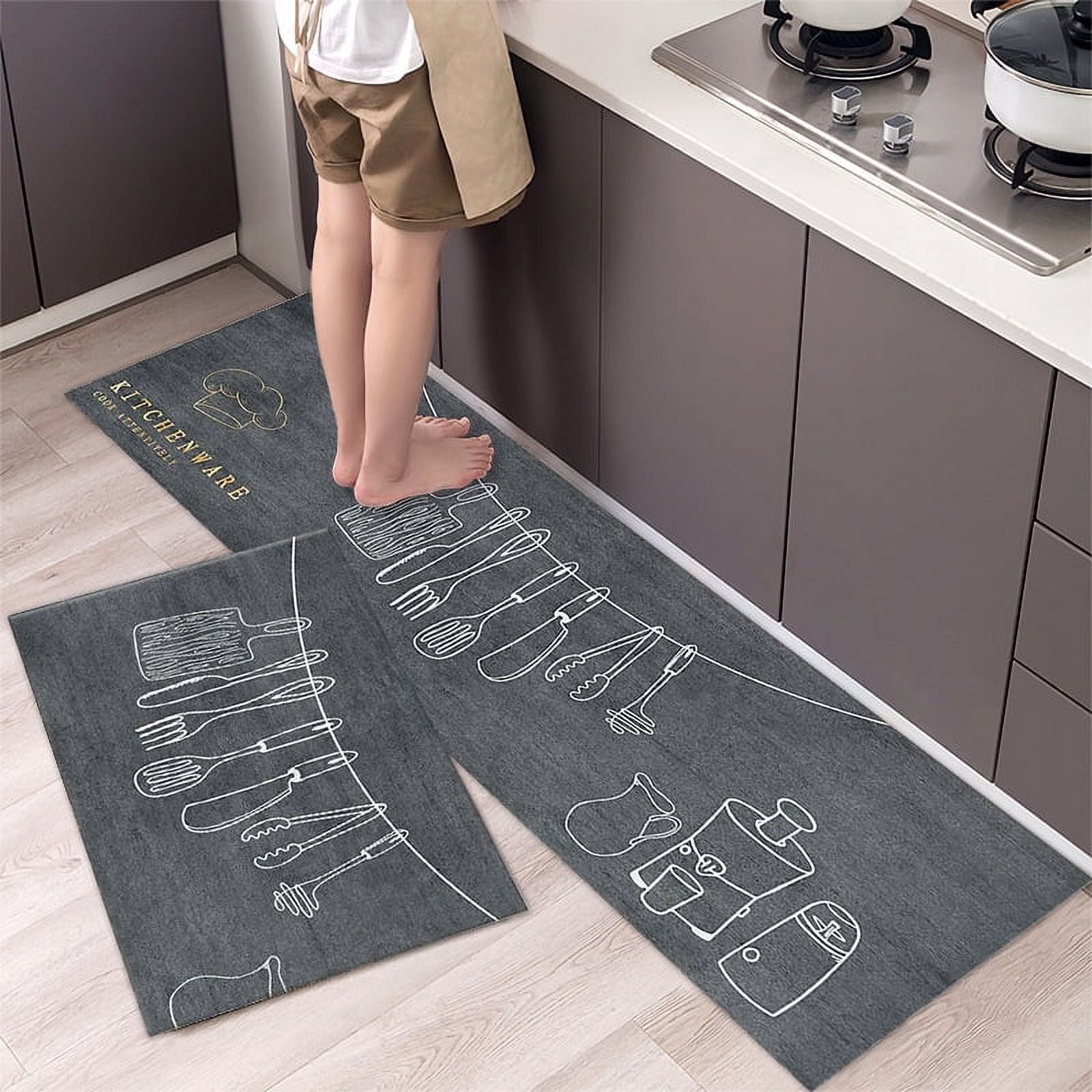 Kitchen PCV Mat Kitchen Mats for Floor Home Bathroom Bath Carpet Living ...